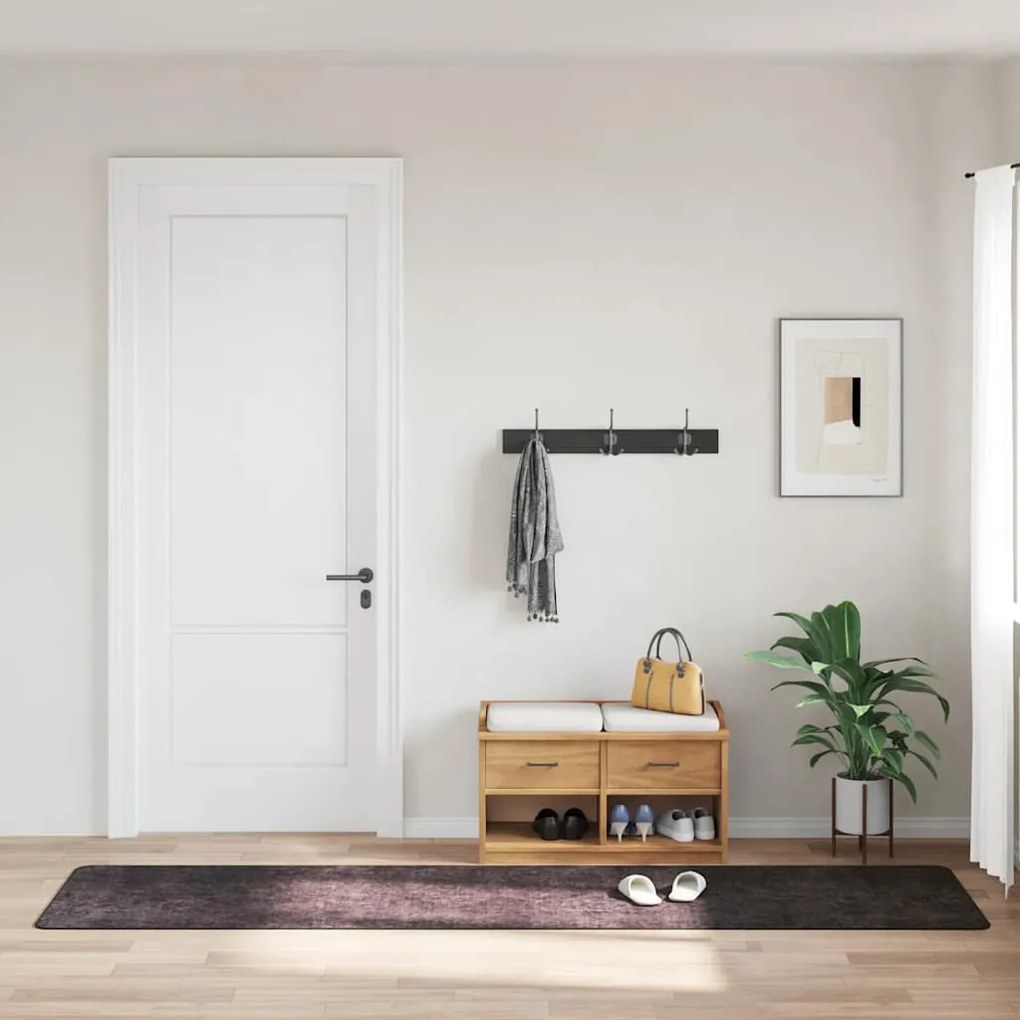 Koberec pratelný 80 x 300 cm antracitový 337953