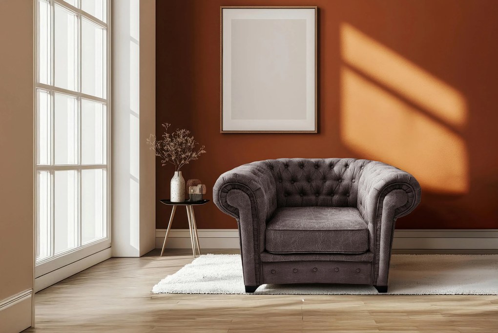 XXXLutz KŘESLO CHESTERFIELD, textil, kompozitní dřevo, hnědá MID.YOU - Online Only křesla & taburety - 000694009825