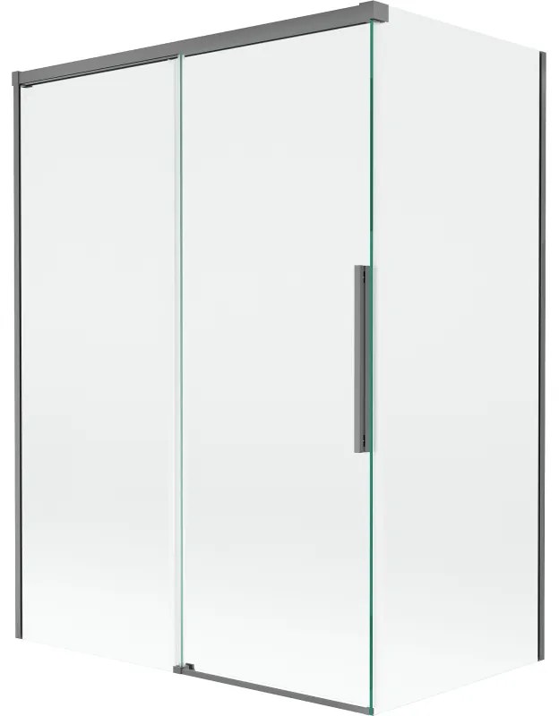 Mexen Rox vanová stěna 2-křídlová posuvná 120 + 70 x 150 cm, transparentní, gun metal - 8C9-120-070-95-00