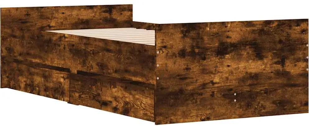 Rám postele se zásuvkami kouřový dub 90 x 200 cm 3207375