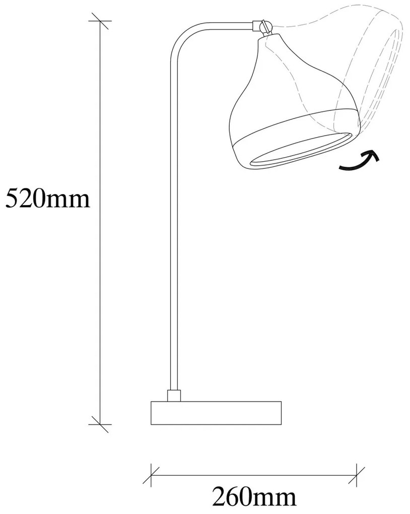 Stolní lampa Yildo bílá/zlatá