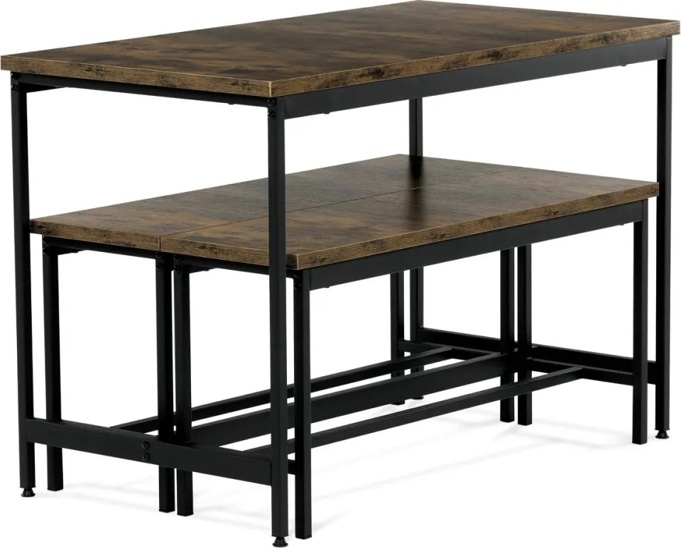 Jídelní set 1+2, rozměr stolu, rozměr lavice 98x30x47, MDF, barva staré dřevo (110 x 60) cm