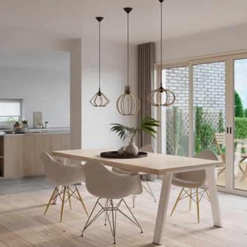 Lustr SOLLUX Arancia E27 1x60W bez zdroje SL.0391 přírodní dřevo