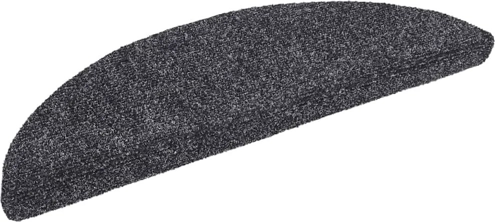 Schodové rohože samolepicí 10 ks 56 x 17 x 3 cm tmavě šedé půlkulaté 149677