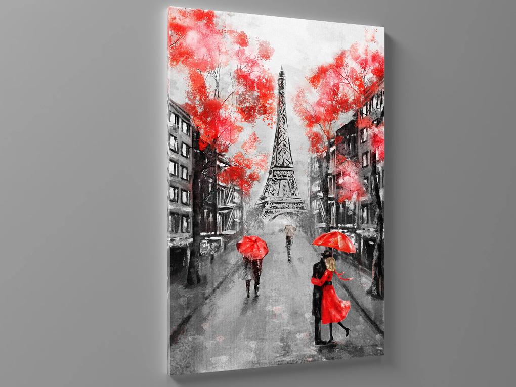 Liox Obraz olejomalba Paříž červená Rozměr: 65 x 100 cm