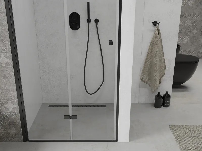Mexen Lima skládací sprchové dveře 80 cm, transparentní, černé - 856-080-000-70-00