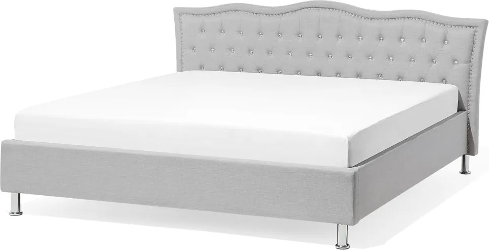 Šedá čalouněná postel Chesterfield 180x200 cm - METZ