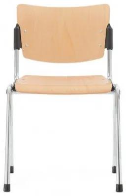 Alba Dřevěná konferenční židle MIA chromované područky Barva kostry šedá kostra (metallic)