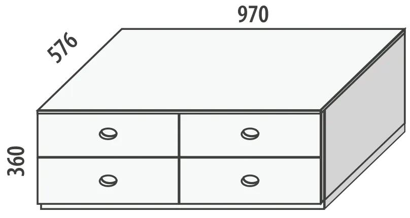 Skříň 4-zásuvková Domestav D504 Materiál: Buk cink, Povrchová úprava: Moření