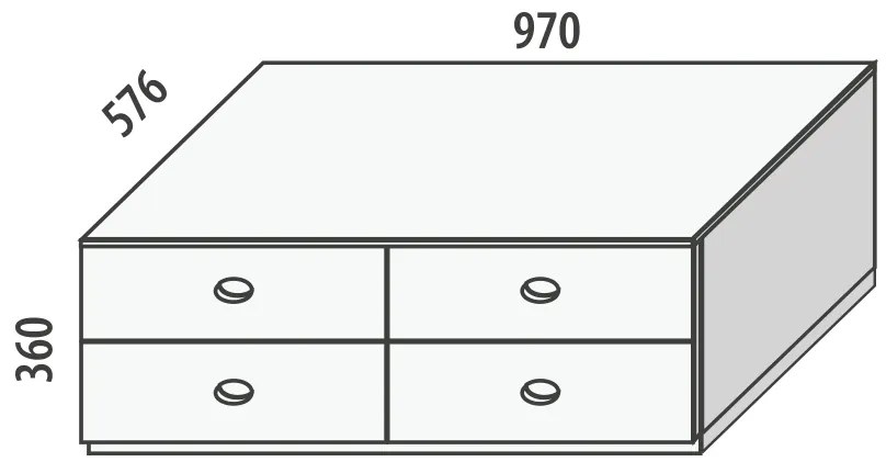 Skříň 4-zásuvková Domestav D504 Materiál: Buk cink, Povrchová úprava: Přírodní provedení