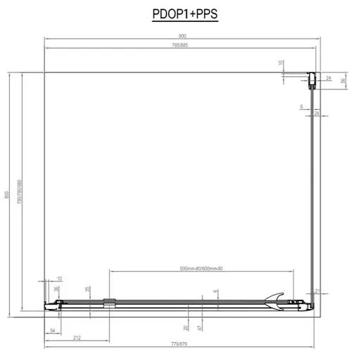 Ravak Pivot Boční pevná stěna 90 cm Transparent bílá PPS-90 90G70100Z1