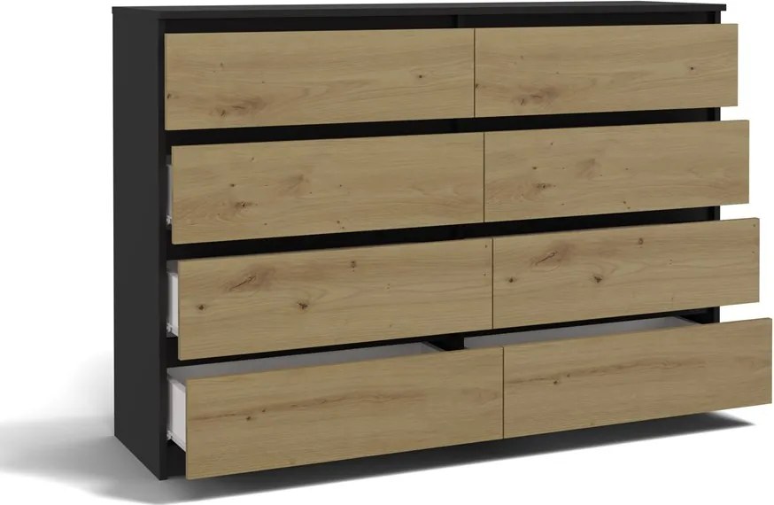 FALCO Komoda Malvína M8 140 antracit/dub artisan