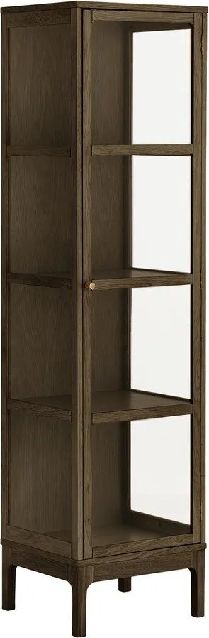 Tmavě hnědá vitrína v dekoru dubu 47x180x40 cm Zamora – House Nordic