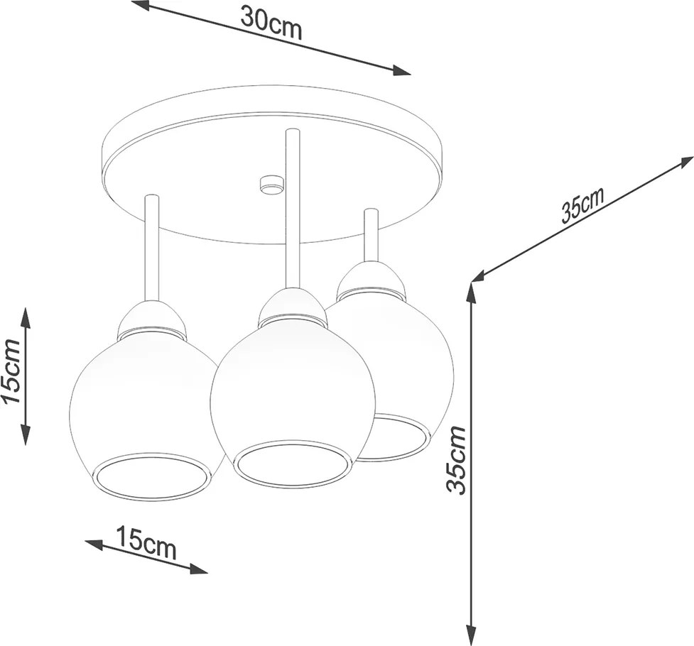 Sollux Lighting Lustr ALINO 3 černý