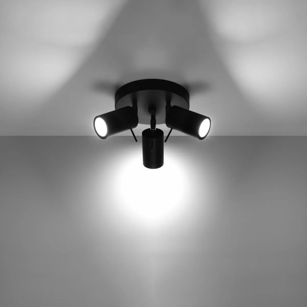 Sollux Lighting Stropní svítidlo RING 3P černé