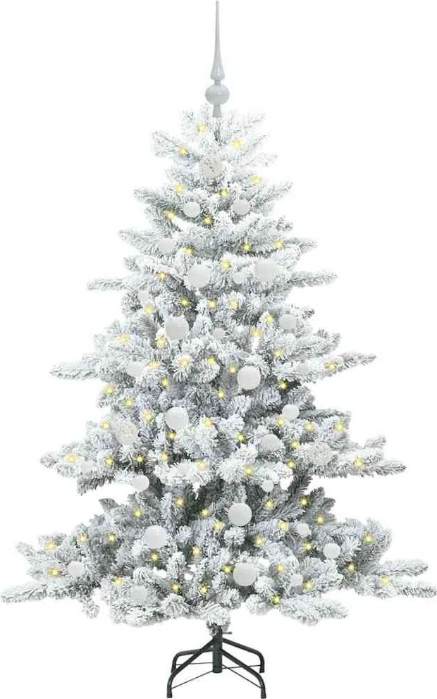Umělý Skládací Vánoční Strom s stojanem Bílá 150 cm PVC a ocel 3397708