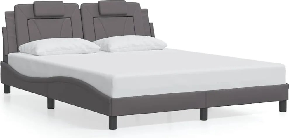 Rám postele Viana bez matrace šedý 160x200 cm umělá kůže 3208106