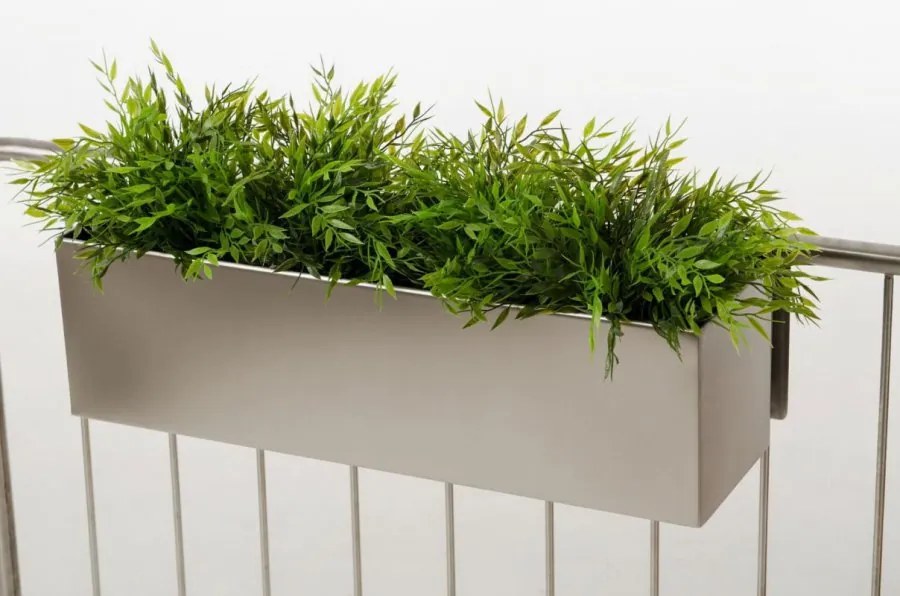 Balkonový truhlík BINOX, šířka 60 cm, broušený nerez
