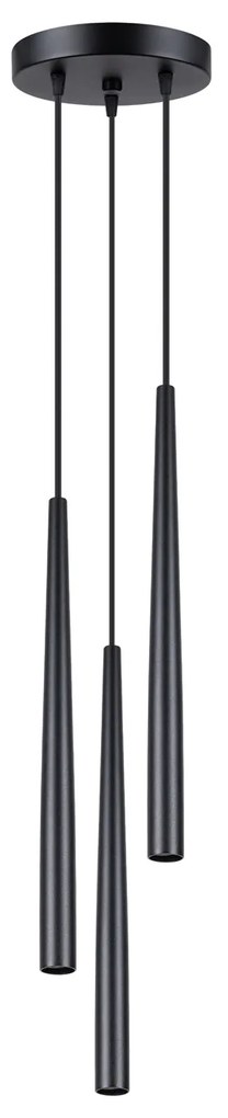 Závěsné svítidlo Bliss, 3x černé kovové stínítko,