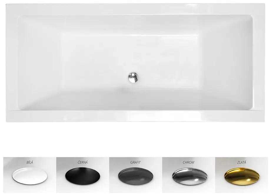 Besco Volně stojící vana ze sanitárního kompozitu Vena CC/BP 170x75, bez přepadu Rozměry (cm): 170x75, Typ a barva výpustě: Alcaplast Click-Clack s horním čištěním, chrom