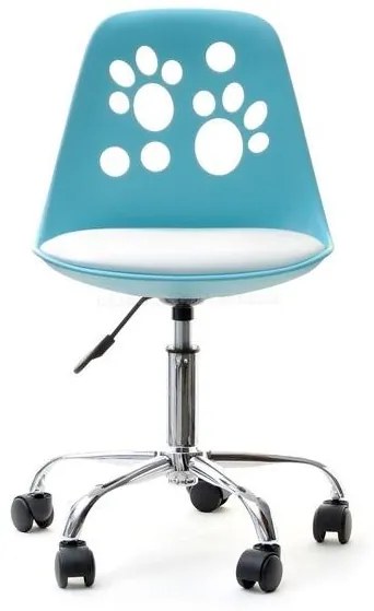 MPT Dětská otočná židle Foot - modro bílá
