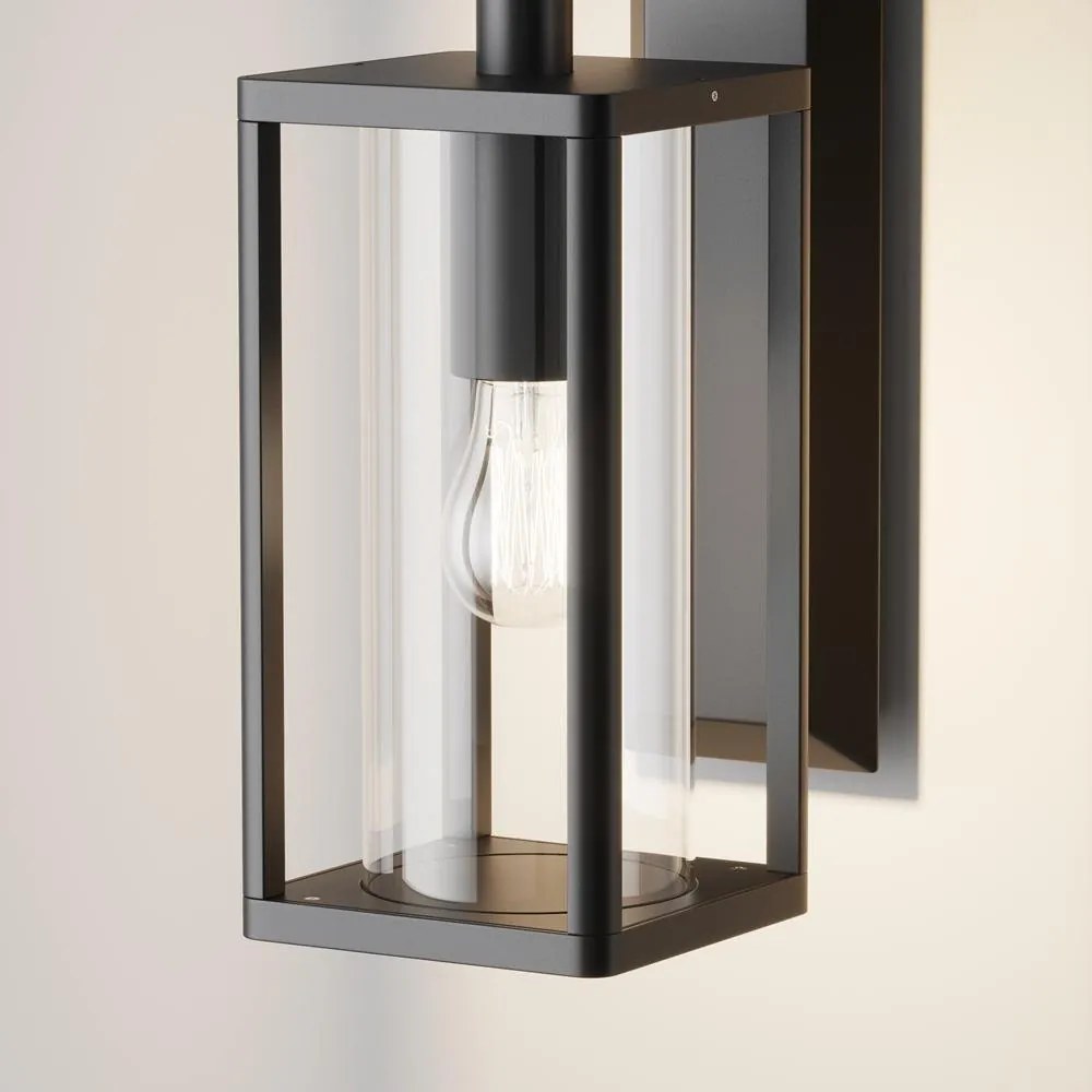 M O452WL-01GF1 Nástěnné svítidlo Cell E27 15W černý hliník průhledný plast IP65 - MAYTONI