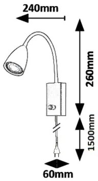 Rabalux 6719 - Nástěnné bodové svítidlo MIKA 1xGU10/25W/230V