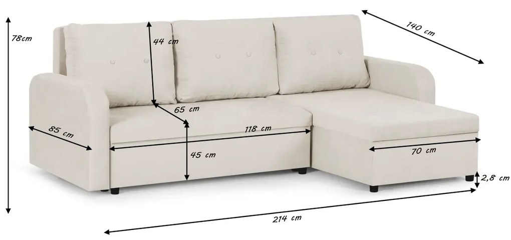 Rohová sedací souprava s funkcí spaní TOKYO Tyrkysová