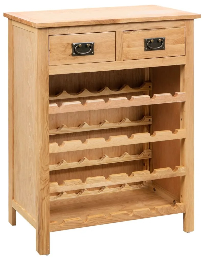 Skříňka na víno 72 x 32 x 90 cm masivní dubové dřevo 247043
