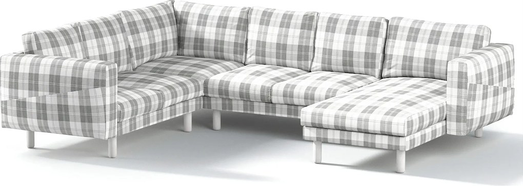 Potah na pohovku IKEA Norsborg rohová, 5-místná se šezlongem barva šedá látka pletený vzor, vzorované