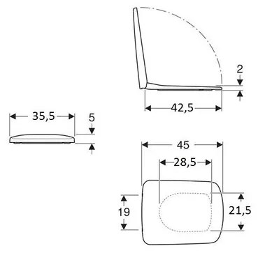 Geberit Selnova Square WC sedátko, bílá 500.338.01.1