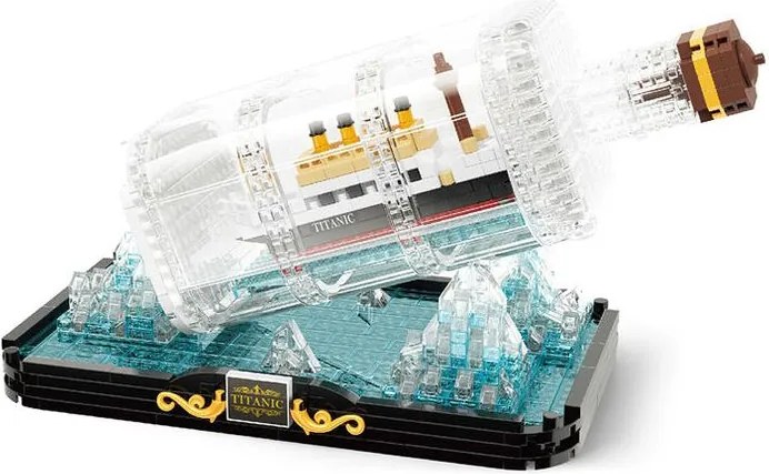 Stavebnice mini Titanic v lahvi 918 ks