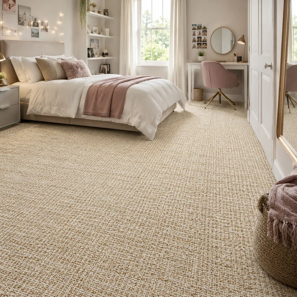 Timzo, Metrážový koberec Loft 81, na míru, šíře 4m,5m, béžová, filc, ložnice