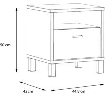 Noční stolek OREN hnědá/černá