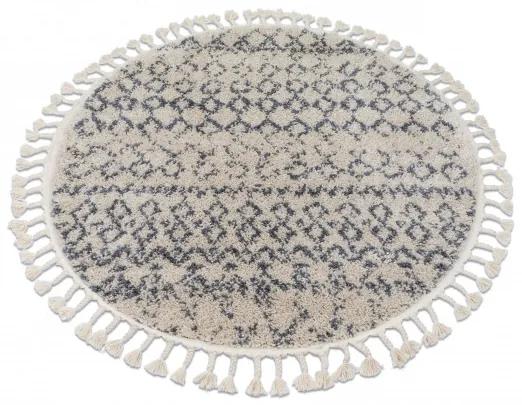 Dywany Łuszczów Kusový koberec Berber Agadir G0522 cream and grey kruh ROZMĚR: 160x160 (průměr) kruh