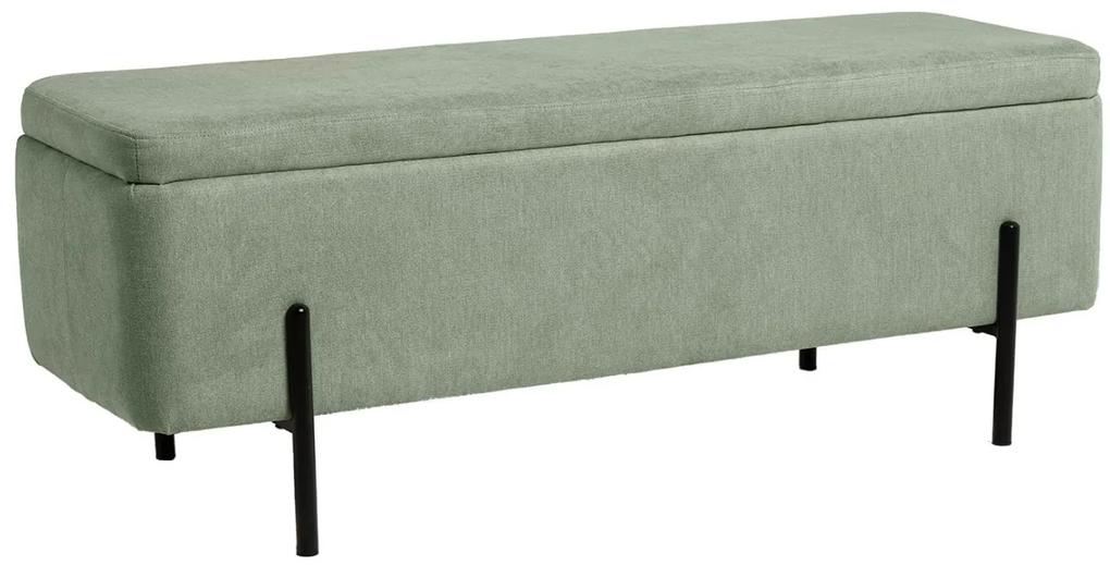 OnaDnes -20% Zelená čalouněná lavice Somcasa Viena 120 cm s úložným prostorem