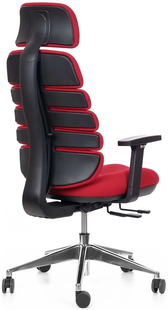 MERCURY Ergonomická kancelářská židle WORKEASE - červená látka