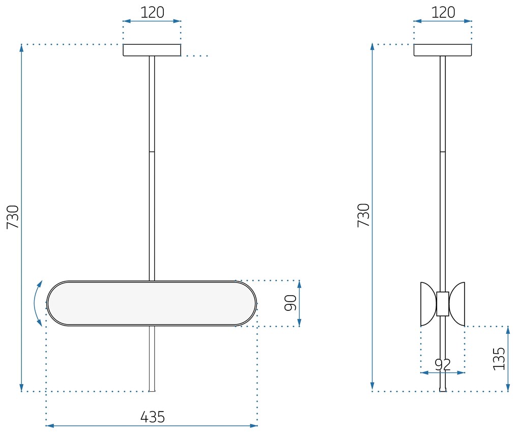 Toolight LED závěsné stropní svítidlo APP832-CP zlaté