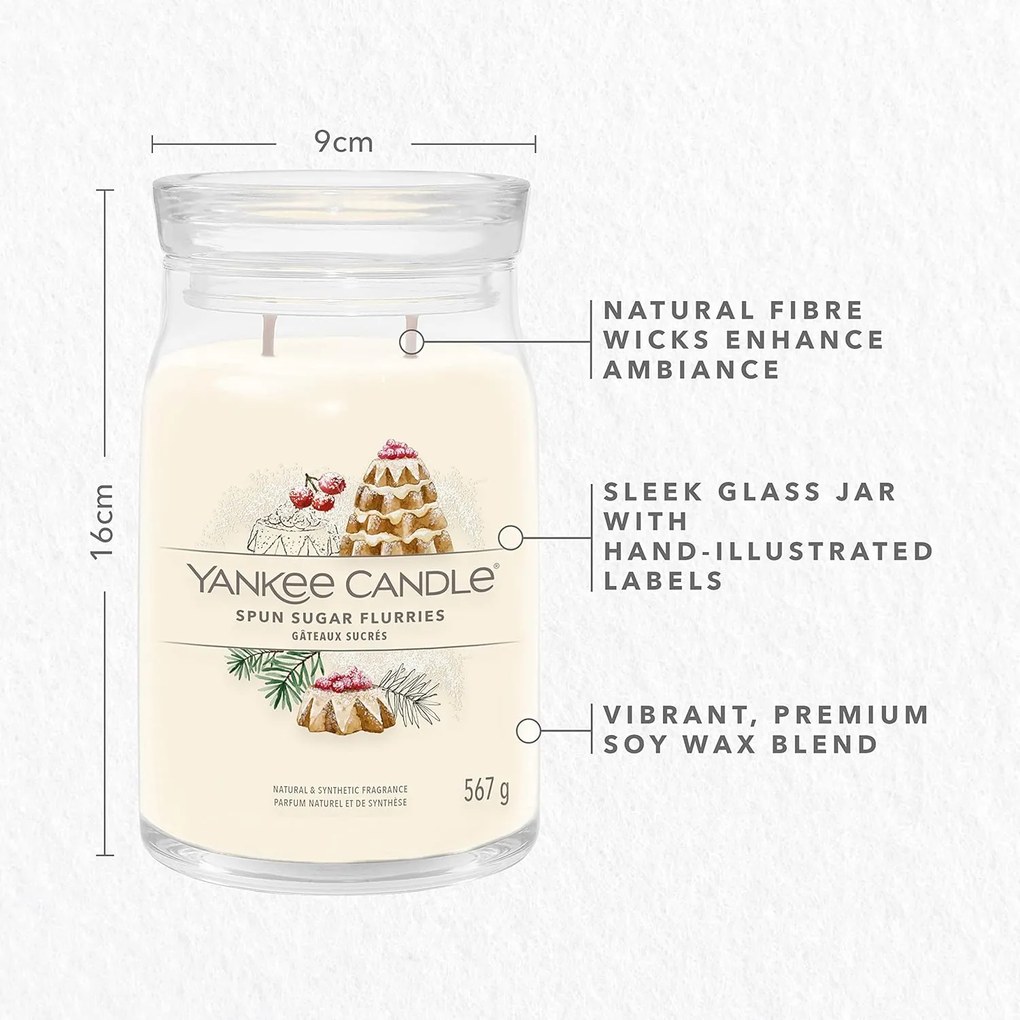 Yankee Candle vonná svíčka Signature ve skle velká Spun Sugar Flurries 567g