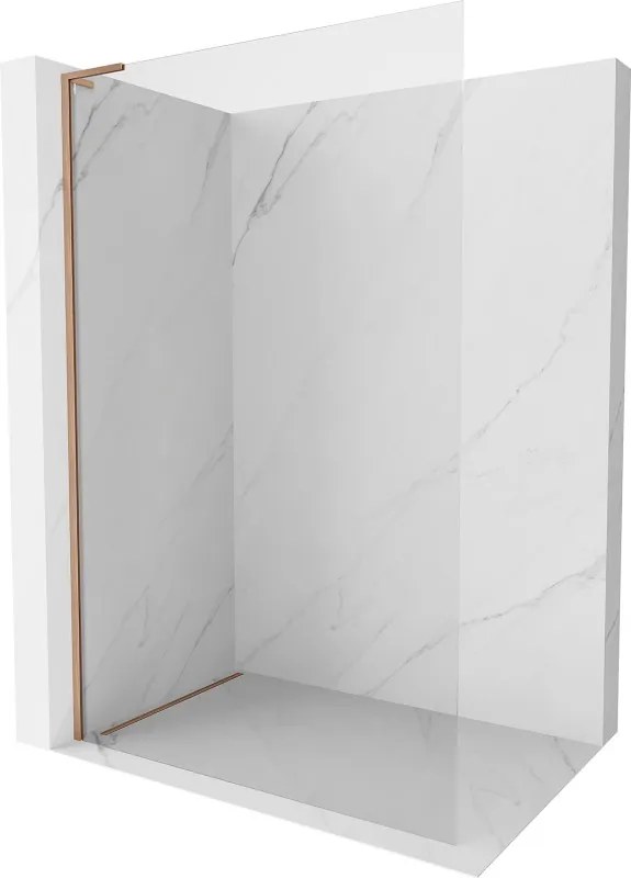 Mexen, Mexen Kioto-X L sprchová stěna 90 x 200 cm, průhledná 10 mm, broušená měď - 800-090-107-65-00-X