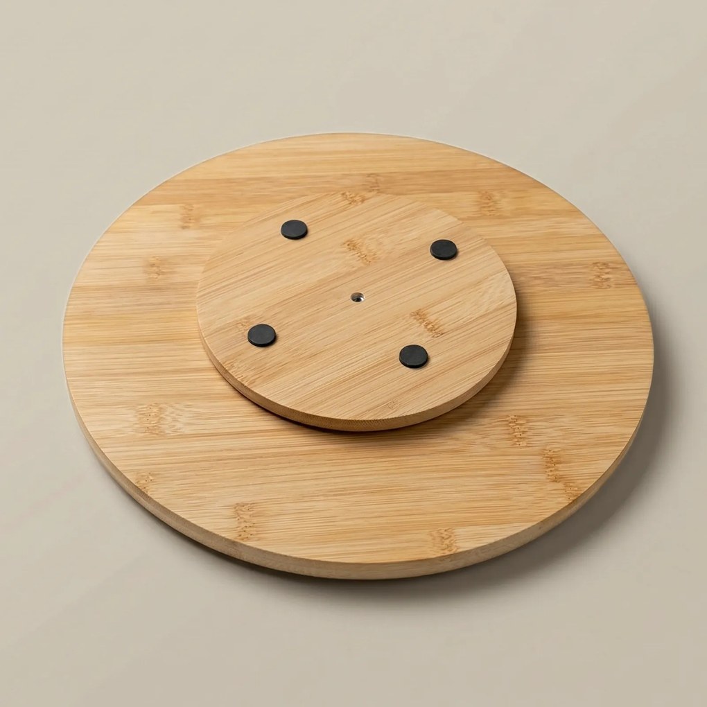 Kulatý otočný servírovací podnos GIRO, Ø 33 cm, bambus