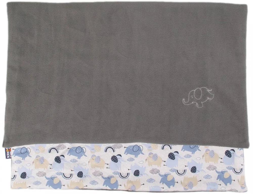 Kaarsgaren Zateplená dětská deka 70x100 cm šedá slon modrý