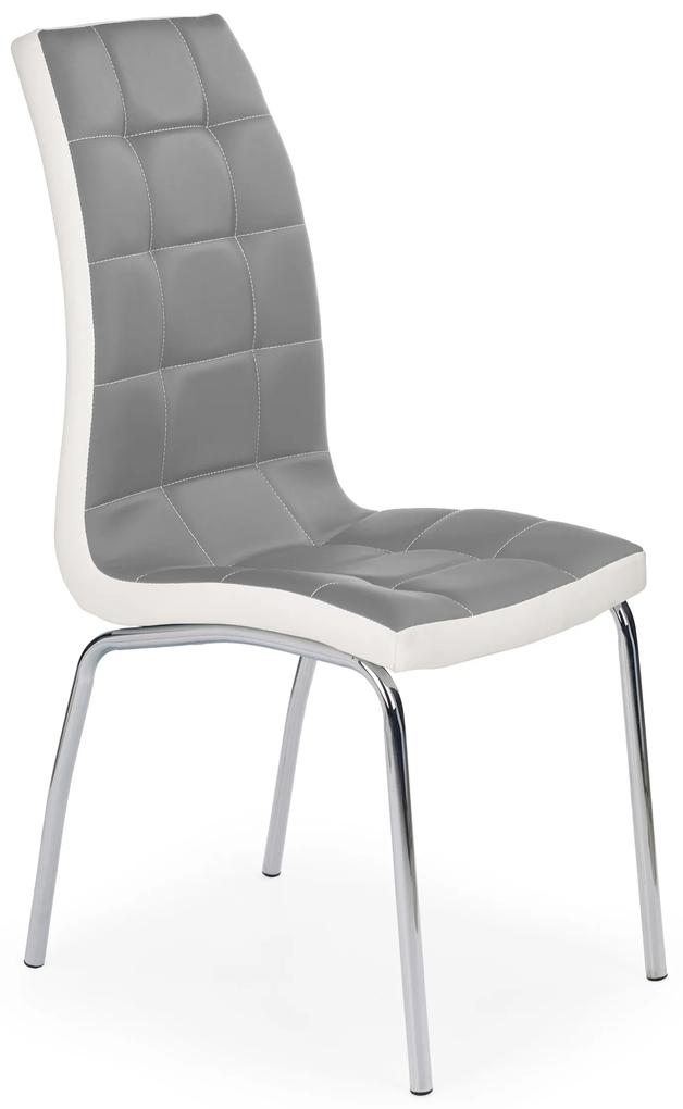 Jídelní židle K186 šedá/bílá