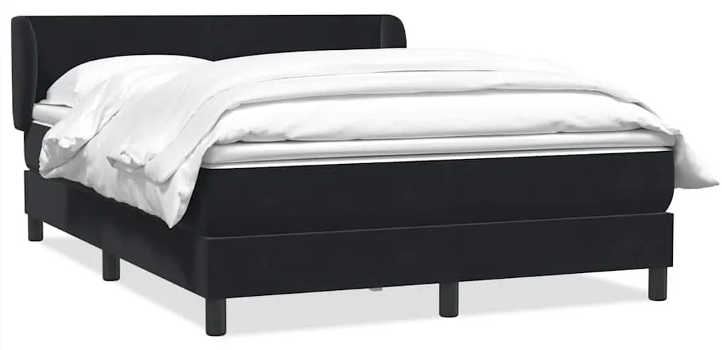 Box spring postel s matrací černá 160x210 cm samet 3317363