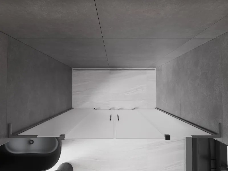 Mexen Velar L Duo, posuvné sprchové dveře do otvoru 170 cm, 8mm sklo námraza, broušený grafit, 871-170-003-32-95