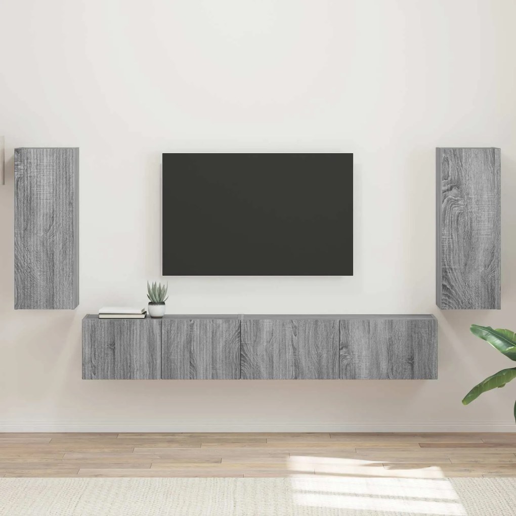 Sestava TV skříněk 4 ks Šedá Sonoma Kompozitní dřevo 3409165