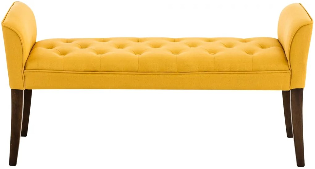 Lavice Cleopatra Chaiselongue látka, nohy antik tmavé - Žlutá