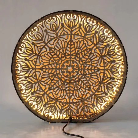 LED noční lampa Mandala – dřevěná dekorace domova| SENTOP LED0604