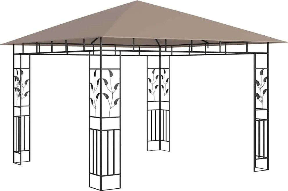 Altán s moskytiérou 3 x 3 x 2,73 m taupe 180 g/m² 312251