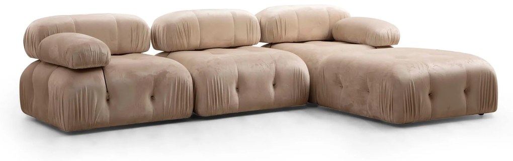 Atelier del Sofa Rohová sedací souprava Bubble Corner ( L1-O1-1R -Puf) - Cream, Krémová